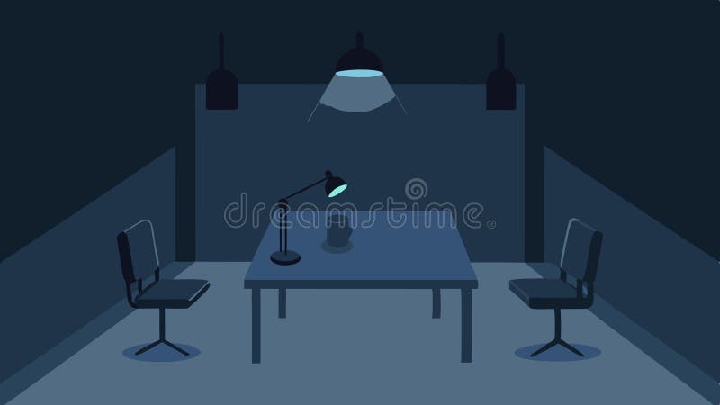Interrogation Room a Dimly Lit Room with a Table and Two Chairs. a ...