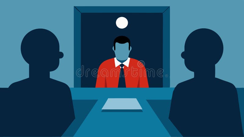 Interrogation Scene an Illustration Showing a Suspect Sitting at the ...