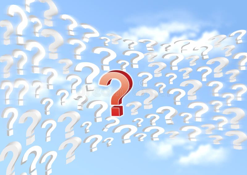 Interrogative Sign on the Blue Sky Stock Illustration - Illustration of ...
