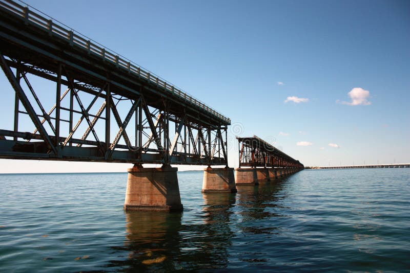 Interrupted Rail Bridge To Key West Stock Image - Image of iron, water ...