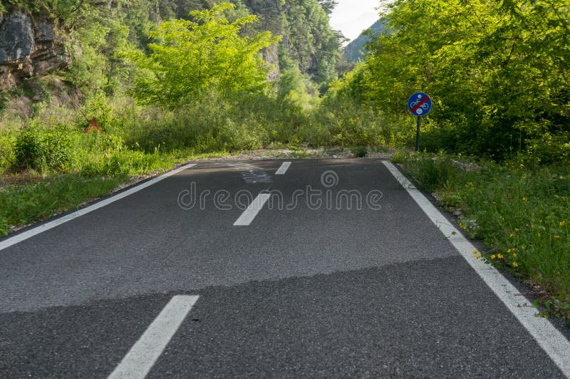 Interrupted Road - Concept Photo Stock Image - Image of broken, sign ...