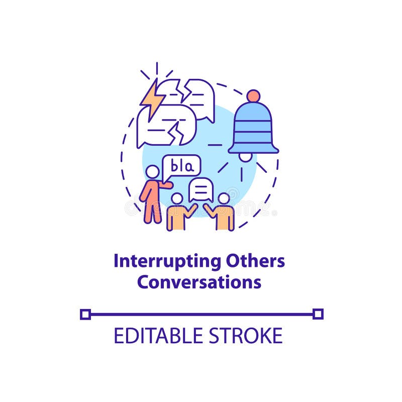 Interrupting Others Conversations Concept Icon Stock Vector ...