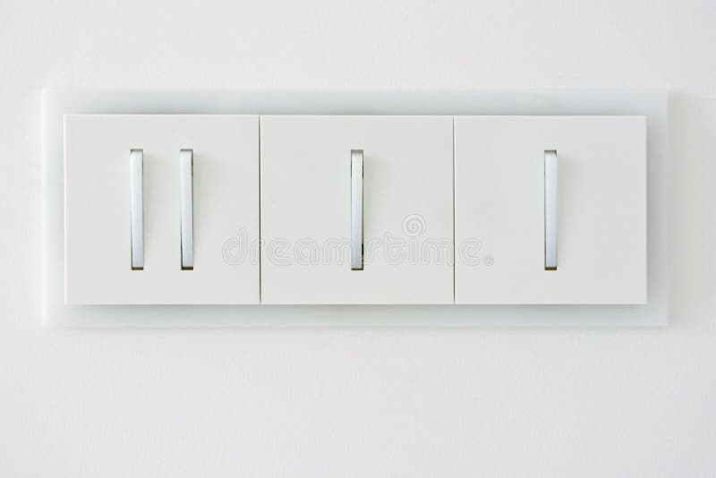 Interruptor Moderno En La Pared Blanca En Imagen de archivo - Imagen de ...