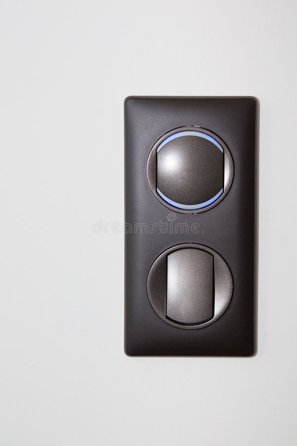 Interruptor Moderno Gris Negro En La Casa Foto de archivo - Imagen de ...
