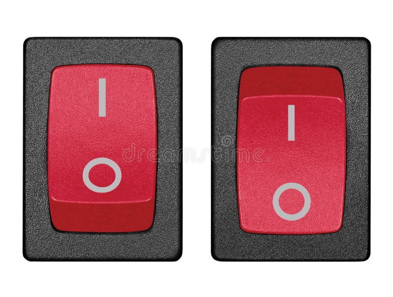 Interruptor Rojo En La Posición De Reposo, Macro Aislada Imagen de archivo - Imagen de empuje ...