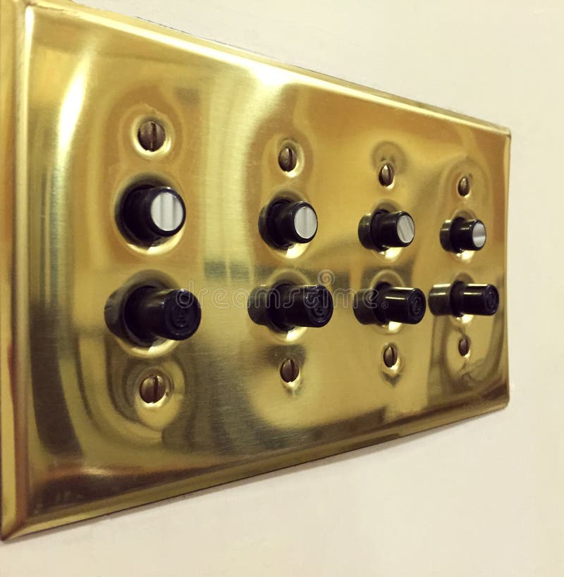 Interruptor Da Luz Do Bronze Do Vintage Imagem de Stock - Imagem de ...