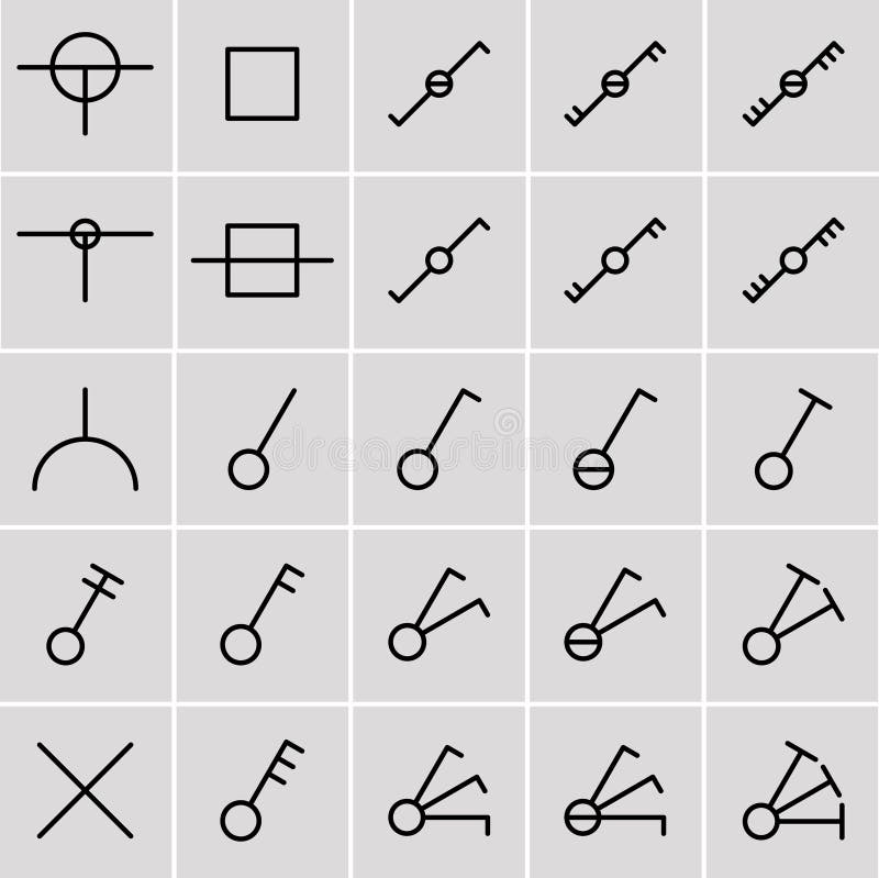 Interruptores De Los Iconos, Símbolos Eléctricos Ilustración del Vector ...