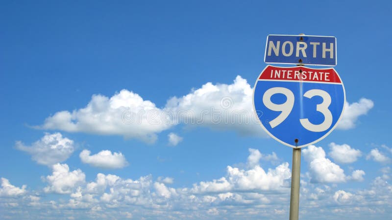 Intersate 93 stock photo. Image of clouds, sign, transportation - 12863652