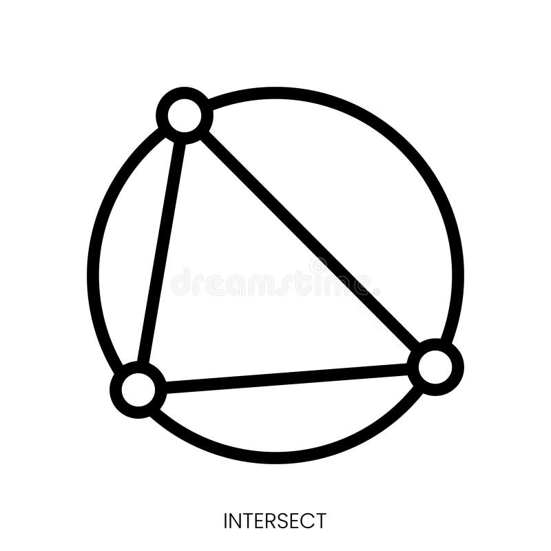 Intersect Icon. Line Art Style Design Isolated on White Background ...