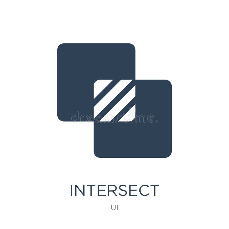 Intersect Icon in Trendy Design Style. Intersect Icon Isolated on White ...