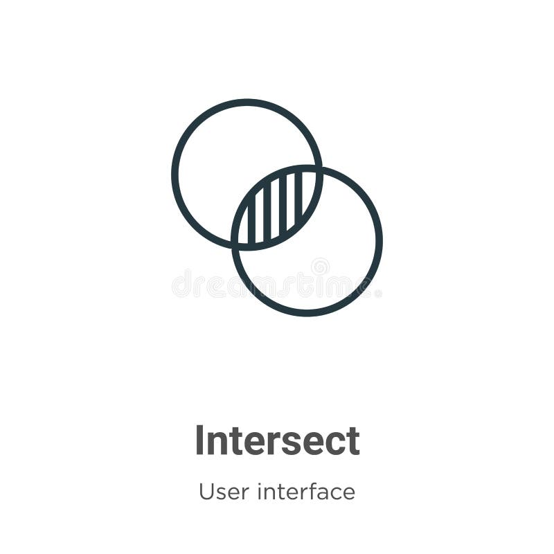 Intersect Outline Vector Icon. Thin Line Black Intersect Icon, Flat ...