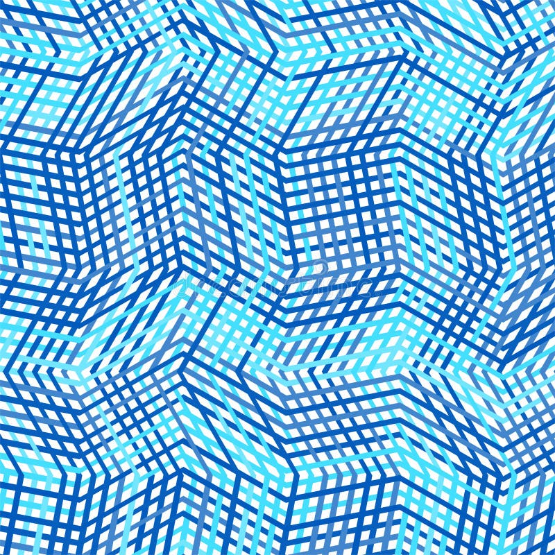 Intersected, Interweaved Irregular Lines, Stripes Blue Grid Pattern ...