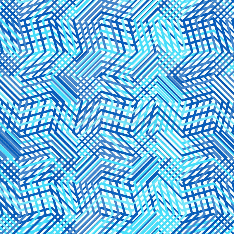 Intersected, Interweaved Irregular Lines, Stripes Blue Grid Pattern ...