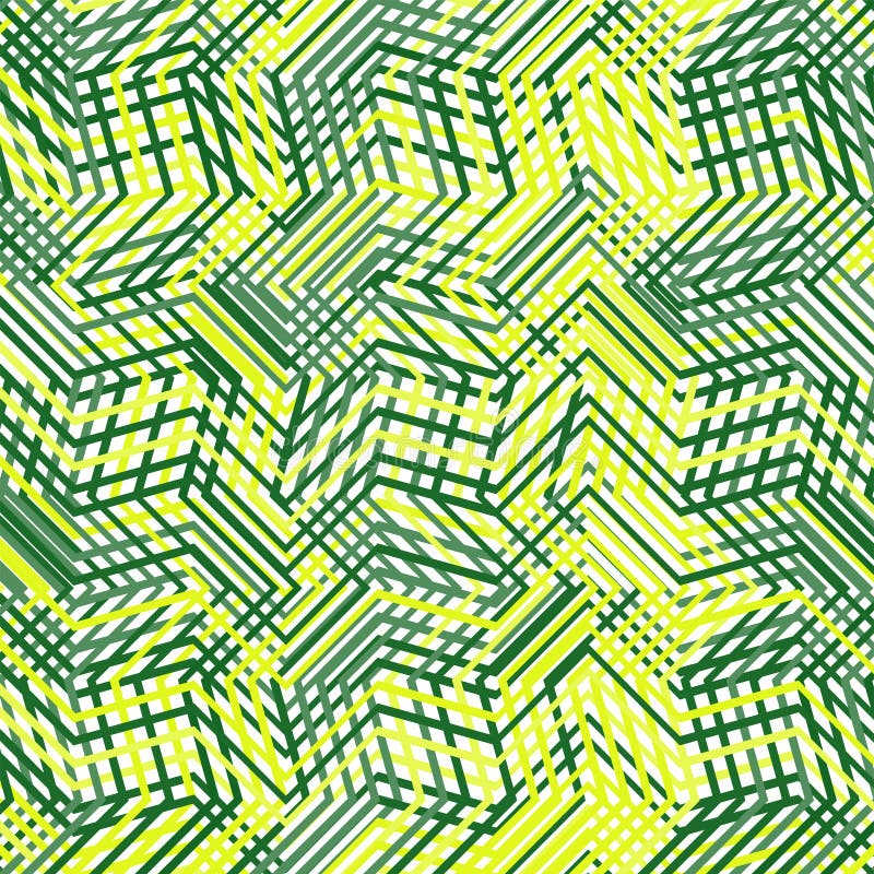 Intersected, Interweaved Irregular Lines, Stripes Green Grid Pattern ...