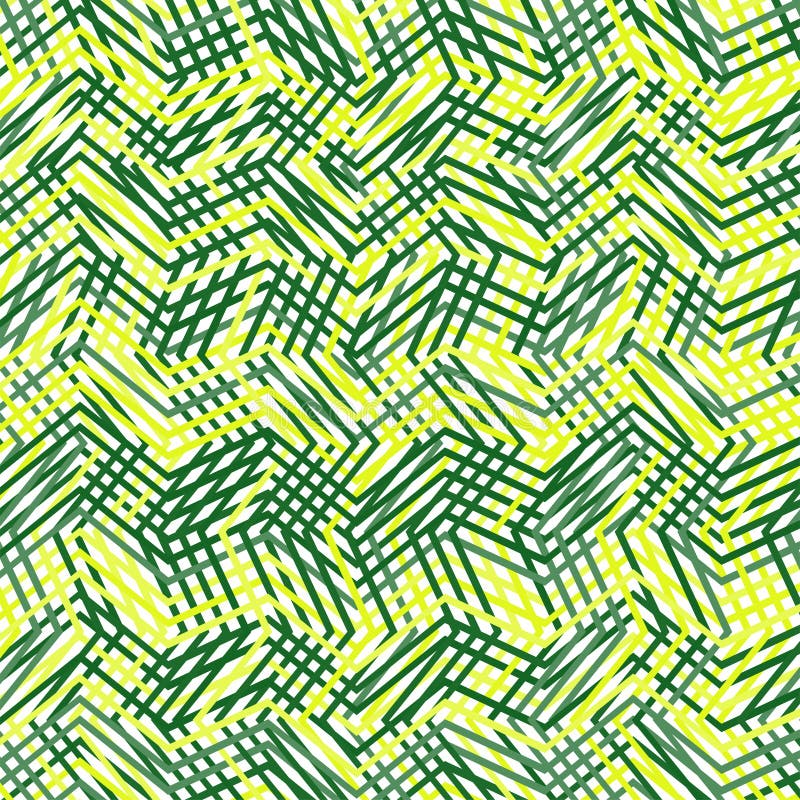 Intersected, Interweaved Irregular Lines, Stripes Green Grid Pattern ...