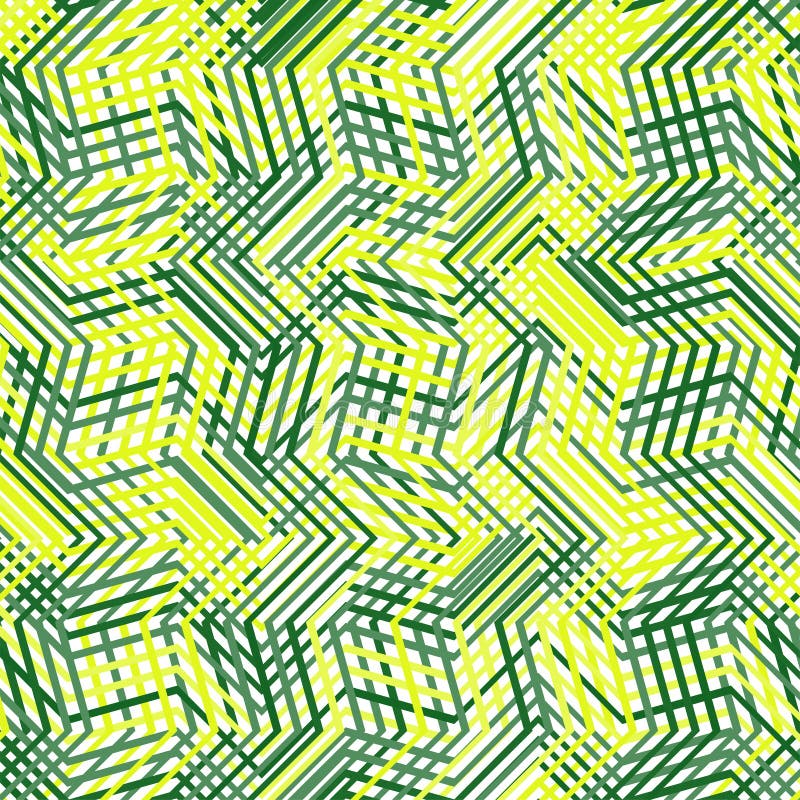 Intersected, Interweaved Irregular Lines, Stripes Green Grid Pattern ...