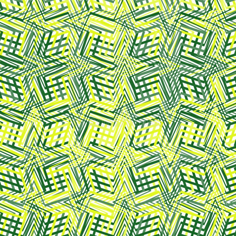 Intersected, Interweaved Irregular Lines, Stripes Green Grid Pattern ...