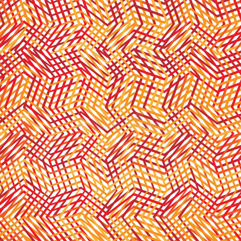 Intersected, Interweaved Irregular Lines, Stripes Orange, Yellow Grid ...