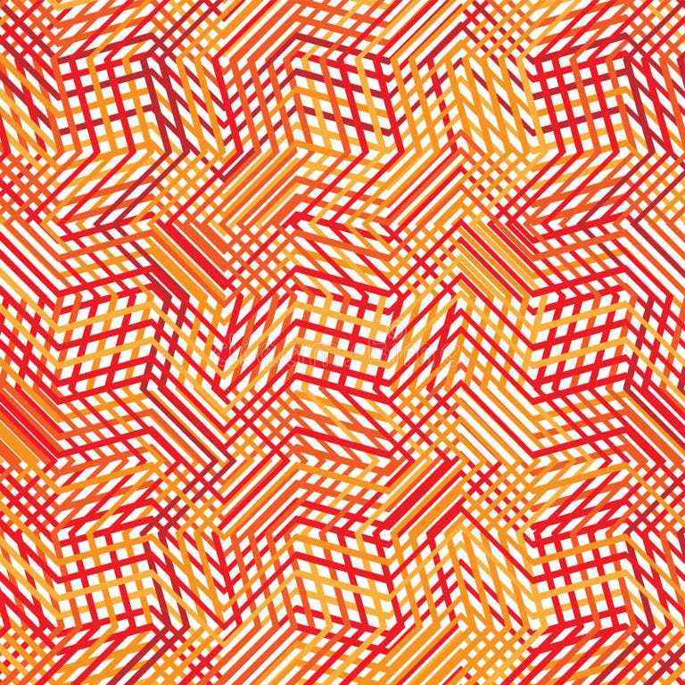Intersected, Interweaved Irregular Lines, Stripes Orange, Yellow Grid ...