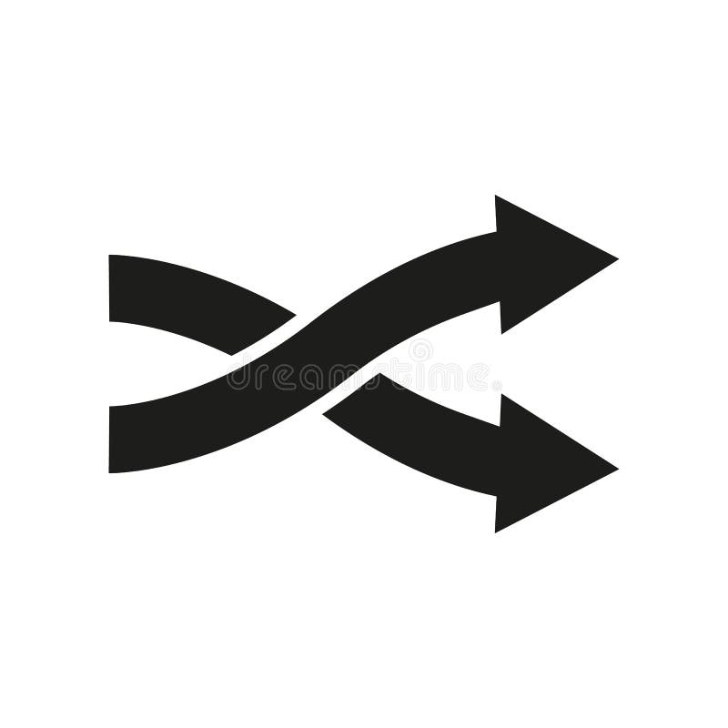 The Intersecting Arrows Icon. Exchange and Turn, Cross Symbol Stock ...
