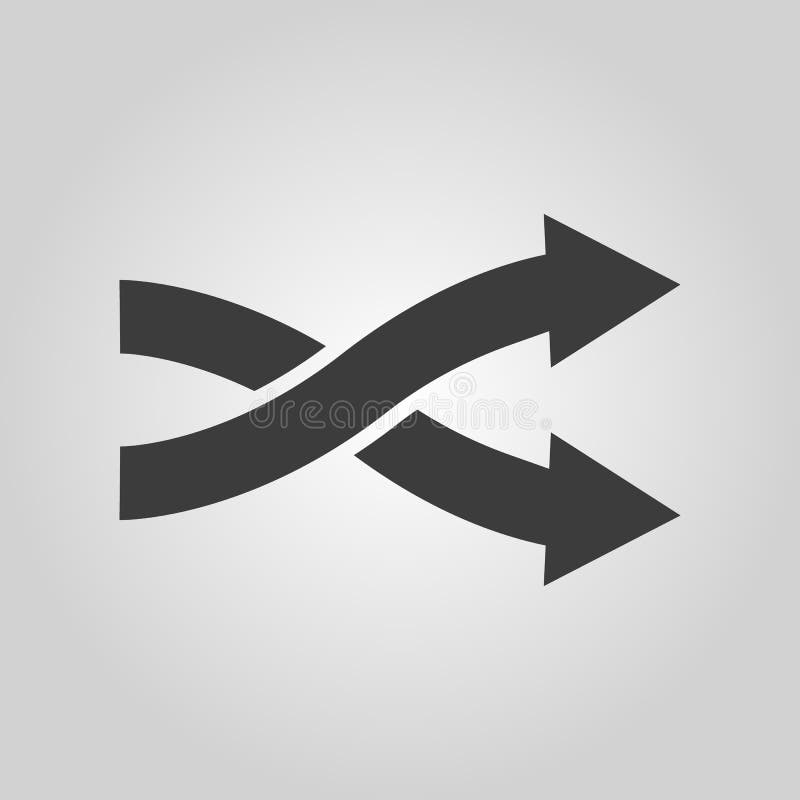 The Intersecting Arrows Icon. Exchange and Turn, Cross Symbol Stock ...