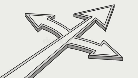 Intersecting Arrows Outline, Multiple Directions, Vector Design ...