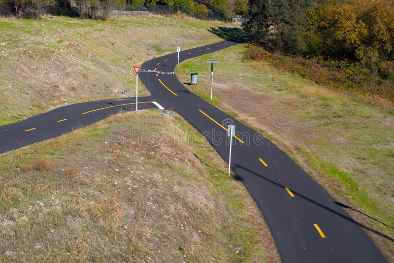 Intersecting Bike Path stock image. Image of marks, long - 62663097