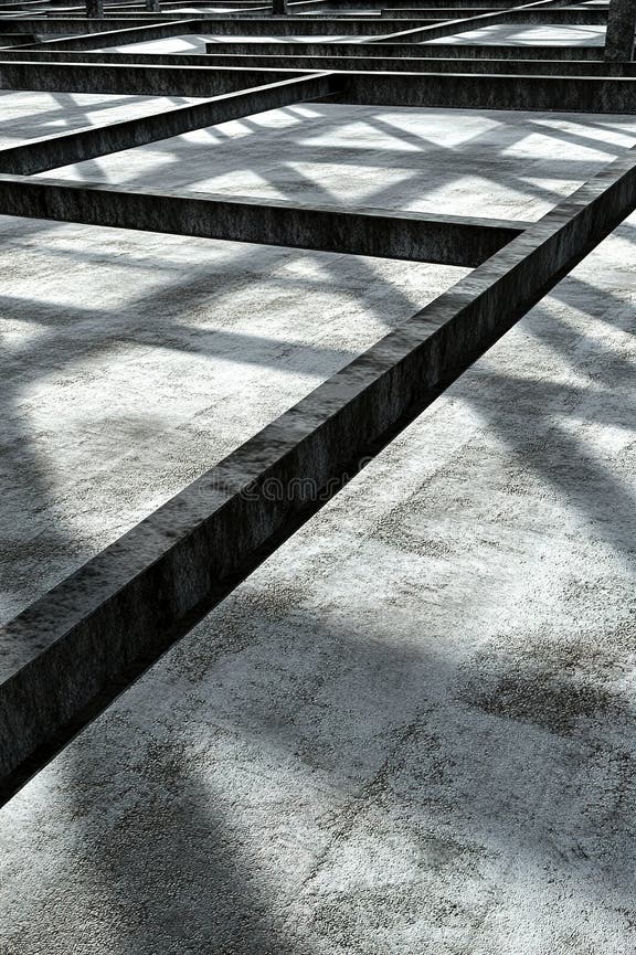 Intersecting Black Steel Beams Create Striking Linear Shadows on a ...