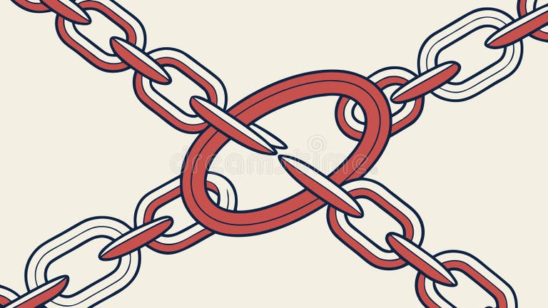 Intersecting Chain Links, Abstract Connection Symbol, Vector Design ...