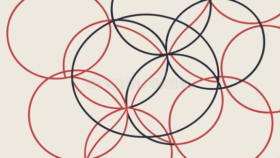 Intersecting Circles Pattern, Geometric Design and Abstract Art Form. Vector Design Generative ...