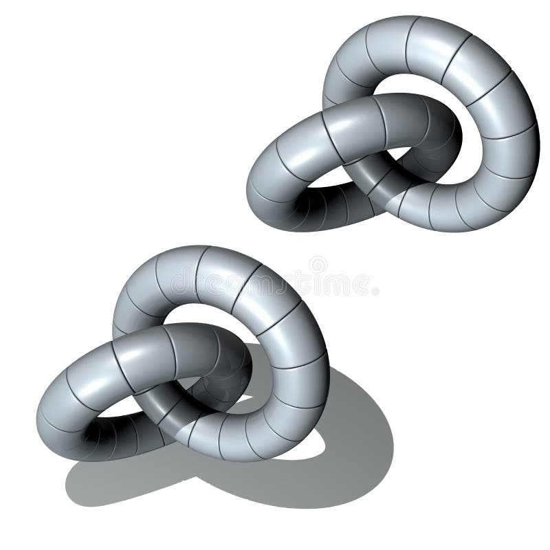 Intersecting Connected Rings of Metal Stock Illustration - Illustration ...