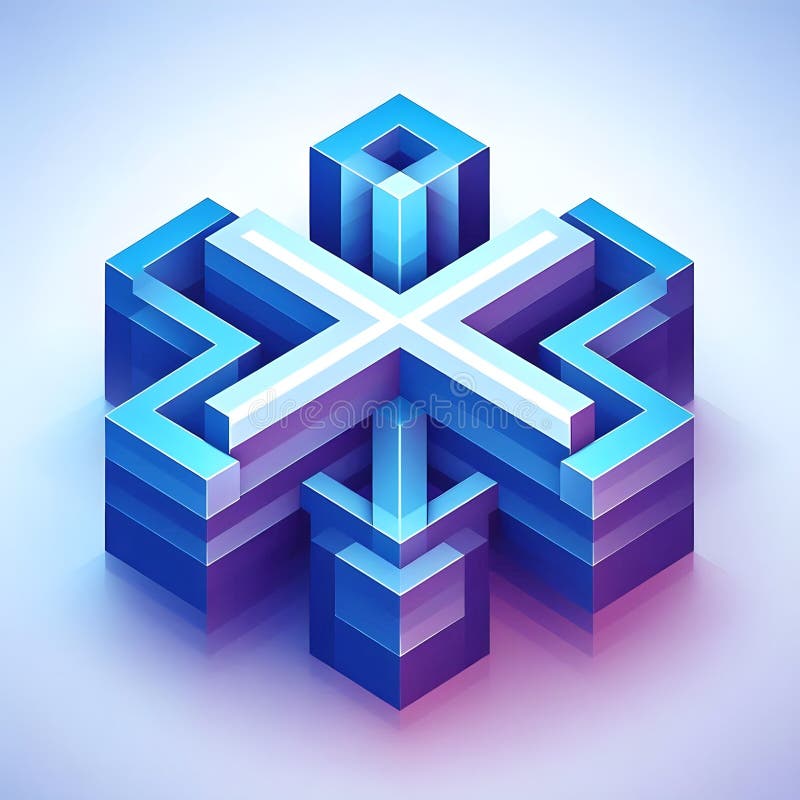 Intersecting Cubes stock illustration. Illustration of cross - 335522914