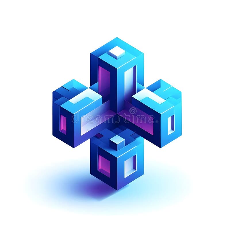 Intersecting Cubes stock illustration. Illustration of rendering ...