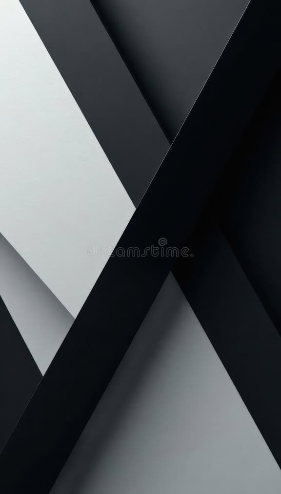 Intersecting Geometric Forms, Black and Grey Gradient High Contrast, Clean Aesthetic , Dark ...
