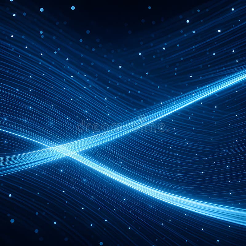 Intersecting Luminous Blue Lines and Subtle Particles Create a Dynamic, Abstract Network ...