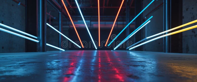 Intersecting Neon Light Tubes Reflections Stock Photos - Free & Royalty ...