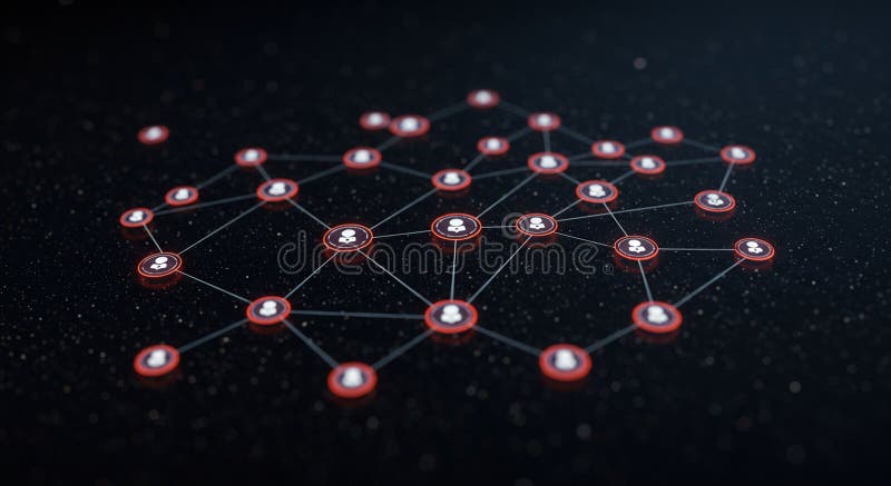 Intersecting Network of Nodes Connected by Lines, Forming a Web-like Structure on a Stock ...