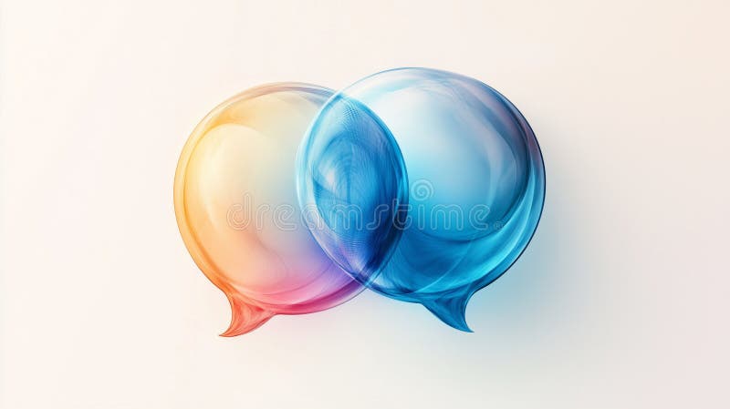 Intersecting Orange and Blue Speech Bubbles Symbolizing Communication ...