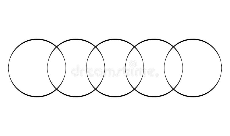 Intersecting, Overlapping Circles, Rings Element Stock Vector ...