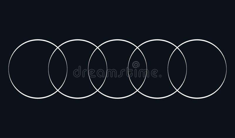 Intersecting, Overlapping Circles, Rings Element Stock Vector ...