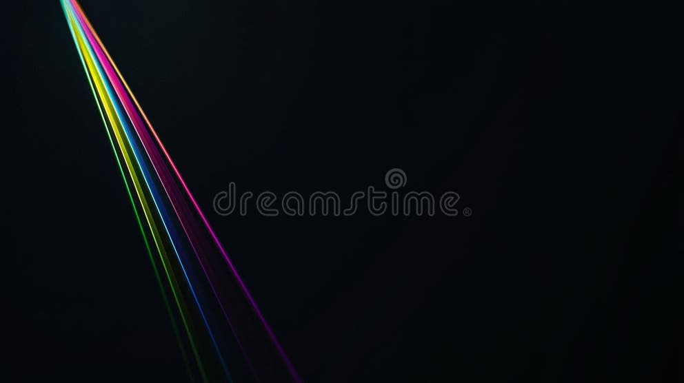 Intersecting Rainbow Light Beams on Dark Background, Vibrant and ...