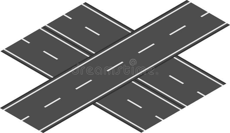 Intersecting Roads Forming a Cross Shape with White Lane Markings on ...