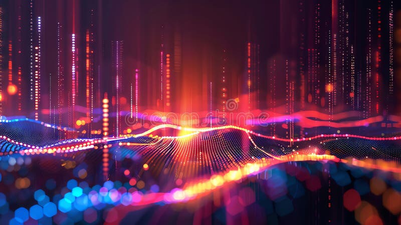 Intersecting Smart City and Abstract Dot Point with Gradient Line and ...