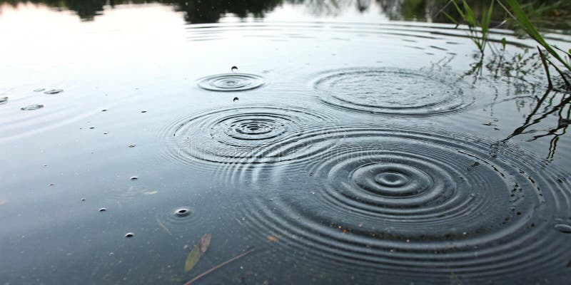 Intersecting Water Ripples from Drops Stock Illustration - Illustration ...