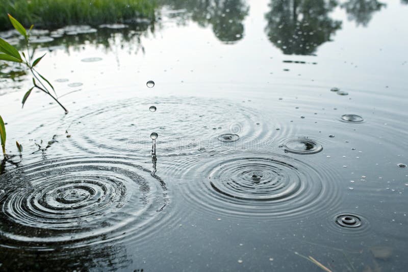 Intersecting Water Ripples from Drops Stock Illustration - Illustration ...