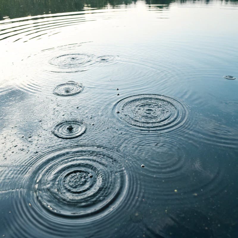 Intersecting Water Ripples from Drops Stock Illustration - Illustration ...