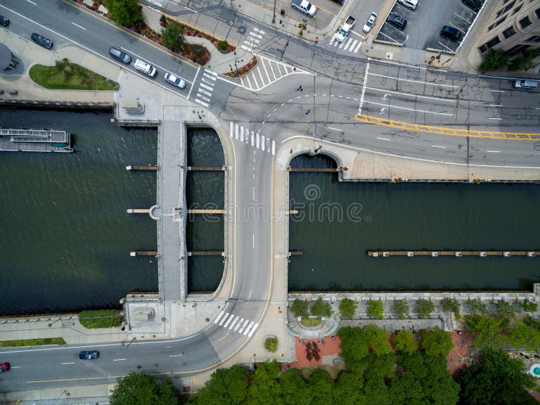 Intersection from Above Via Drone Stock Photo - Image of rhodeisland ...