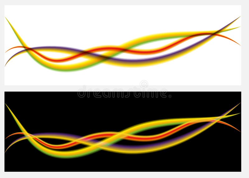 Intersection of Abstract Multi-colored Curving Lines on a White and ...