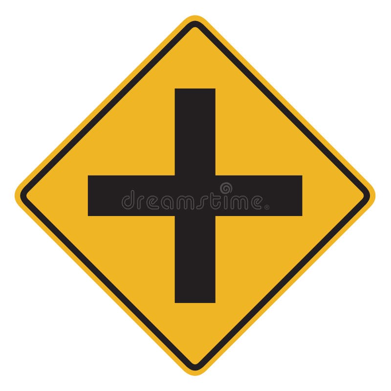 Intersection Ahead Sign Stock Illustrations – 548 Intersection Ahead ...