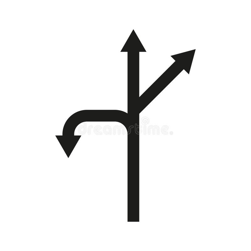 Intersection Arrows Icon. Directional Choice Symbol. Path Decision ...